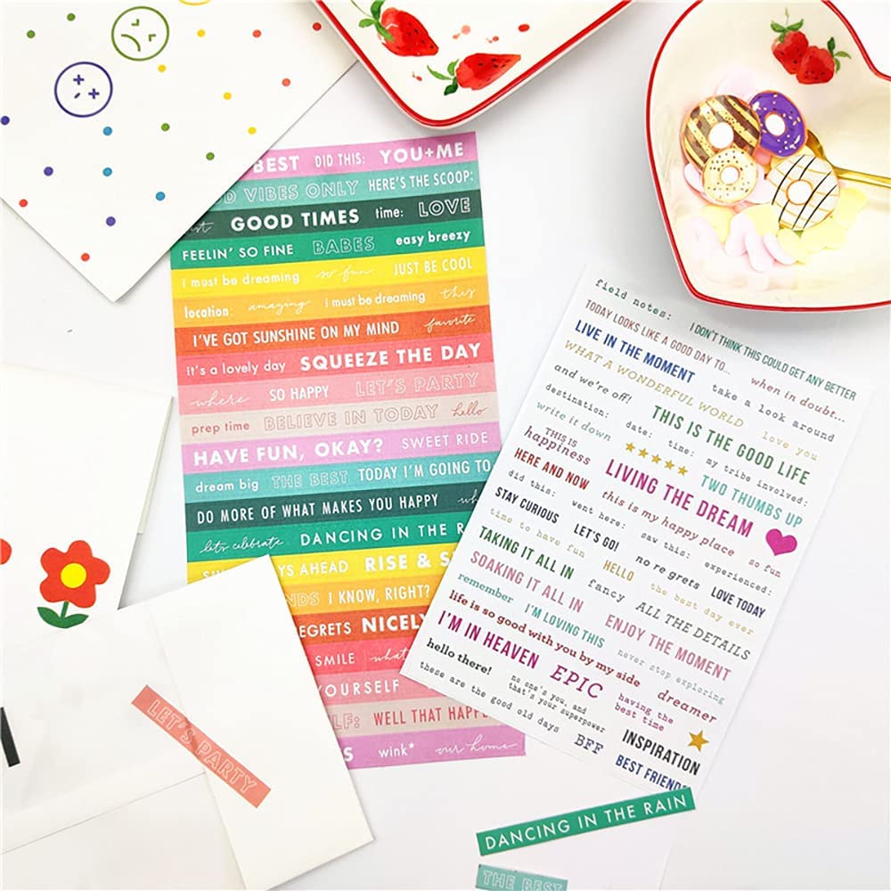 Inspirational Words and Phrases Stickers Saying Decoration Stationery Planner Stickers Words Stickers (Style3-10Pcs)