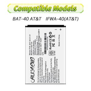 HUAENG BAT-40 Battery, (Upgraded) 3200mAh High Capacity Replacement Battery for AT&T IFWA-40 IFWA40 Mobile Hotspot Rechargeable Lithium-ion Battery