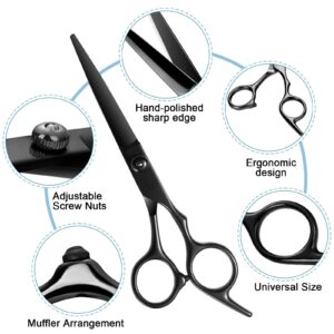 11Pcs Professional Hair Scissors Set,Stainless Steel Barber Supplies Including Straight Shears, Thinning Shears, and Hair Thinning Knife Multifunctional Salon Tools and Gifts for Friends and Family