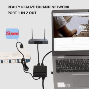 SinLoon RJ45 Network Splitter Adapter Gigabit,1000Mbps Ethernet Cable Splitter 1 to 2, RJ45 Network Extension Connector,Two Devices Share The Internet at The Same Time(Gigabit 1 to 2)