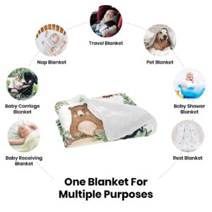 Personalized Woodland Animals Baby Blanket with Name Custom Baby Blanket for Boys Girls Soft Throw Blanket for Baby Shower Nursery Décor Plush Fleece & Giftable - Woodland Animals 2 50x60in