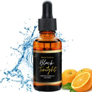 black tonight premium beard oil – organic beard growth serum with orange citrus scent – luxury beard & hair growth serum that softens, conditions, strengthens & protects - 1oz