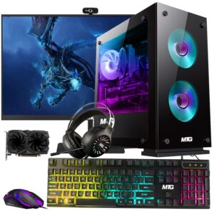 mtg aurora 4t gaming tower pc- intel core i7 4th gen, gtx 1660 super 6gb gddr6 192bits graphic, 16gb ram, 512gb nvme, new mtg 27 inch monitor, rgb keyboard mouse, headphone, webcam, win 10