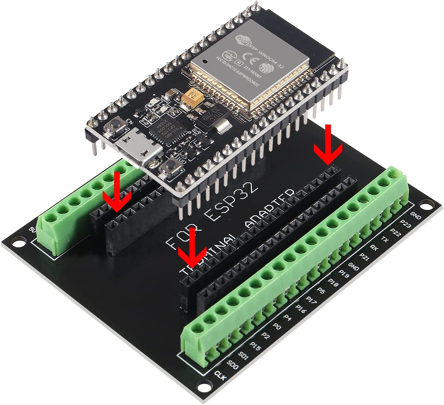 Adeept 2PCS ESP32 Breakout Board GPIO 1 into 2 Compatible with 38 Pins ESP32S ESP32 Development Board ESP-WROOM-32