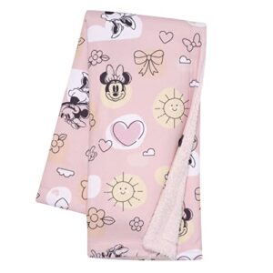 lambs & ivy disney baby sweetheart minnie mouse pink soft fleece baby blanket