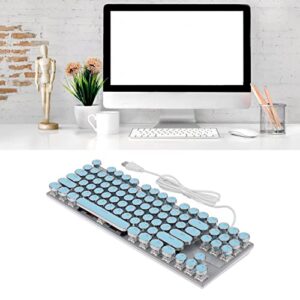 Mechanical Gaming Keyboard, 87 Keys 26 RGB Backlit USB Wired Keyboard Waterproof with Blue Switches for Win Me, for Win2000, for Win Xp, for Vista, for Win7, for Win8, for(Blue Electroplating Punk)