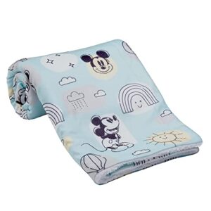 Lambs & Ivy Disney Baby Classic Mickey Mouse Blue/White Soft Fleece Baby Blanket