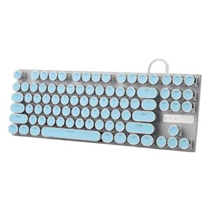 mechanical gaming keyboard, 87 keys 26 rgb backlit usb wired keyboard waterproof with blue switches for win me, for win2000, for win xp, for vista, for win7, for win8, for(blue electroplating punk)