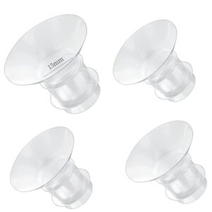 flange inserts 15mm for medela,spectra 24mm shields/flanges,compatible with momcozy s12 pro/s9 pro/s9/s12 wearable breast pump,reduce 24mm nipple tunnel down to 15mm,4pcs