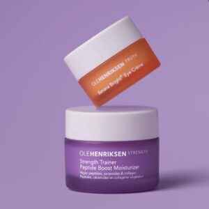 Olehenriksen Hunt for Hydration Mini Moisturizer & Eye Cream Duo Holiday Gift Set:: Banana Bright+ Eye Crème and Strength Trainer Peptide Boost Moisturizer