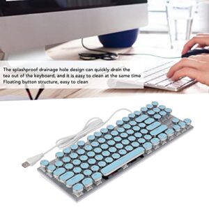 Mechanical Gaming Keyboard, 87 Keys 26 RGB Backlit USB Wired Keyboard Waterproof with Blue Switches for Win Me, for Win2000, for Win Xp, for Vista, for Win7, for Win8, for(Blue Electroplating Punk)