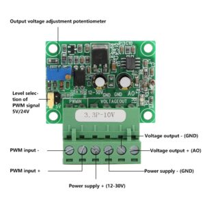 3.3V PWM to 0 to10V Voltage Converter Metal Converter Module D/A Digital Analog PLC Module Frequency to Voltage Converter Module