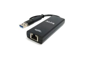 alfa 2.5 gbe type-c superspeed usb 5 gbps card with realtek™ rtl8156b and type-a adapter