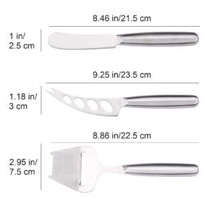 VANRA Cheese Knife Set 3-Piece Stainless Steel Butter Knife Set with Slicer for Soft and Semi Hard Cheese