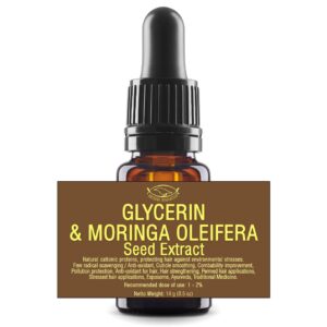 glycerin & moringa oleifera seed extract solution - 14 g | 0.5 oz – anti-oxidant, cuticle smoothing, combability improvement, pollution protection, hair strengthening, permed hair applications