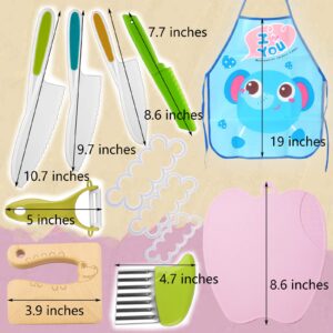 13 Pcs Wooden Kids Kitchen Knife Set, Variety Kids Safe Knifes and Kitchen Tools for Real Cooking, Parent-Child Games and Exercise Hands-On Ability and Gifts