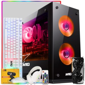 mtg aurora 4t gaming tower pc- intel core i7 4th gen, rtx 2060s gddr6 8gb 256bits graphic, 16gb ram, 256gb nvme, 2tb hdd, mtg 4 in 1 gaming kit, webcam, win 10 home