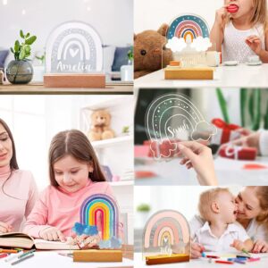 Smile lab Custom Name Boho Rainbow Night Light for Baby Personalized Led Nursery Night Light Kids Bedroom Decoration Birthday Christmas Gifts for Boys Girls