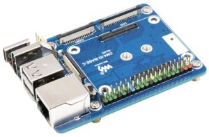 cm4 base board (advanced c version) for compute module 4, with raspberry pi 40pin gpio header/mipi csi camera ports/lcd display port/fan/hdmi/usb/gigabit ethernet rj45 connector