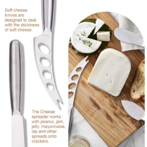 VANRA Cheese Knife Set 3-Piece Stainless Steel Butter Knife Set with Slicer for Soft and Semi Hard Cheese