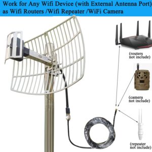 Long Range Outdoor Directional WiFi Antennas for WiFi Repeater System Support WiFi Router/Camera/Wireless Hotspot Extend WI-FI Range