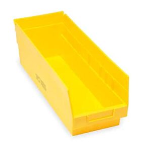 mdmprint shelf storage bin, yellow, polypropylene, 17 7/8 in l x 6 5/8 in w x 6 in h, 50 lb load capacity