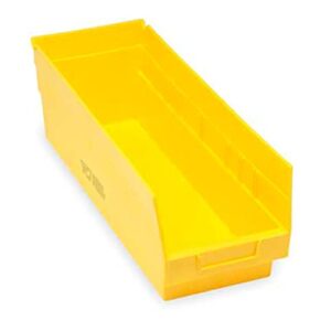 MDMprint Shelf Storage Bin, Yellow, Polypropylene, 17 7/8 in L x 6 5/8 in W x 6 in H, 50 lb Load Capacity