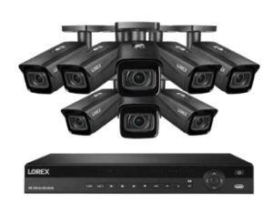 lorex nc4k4mv-168bb-2 4k 16-channel 4tb wired nvr system with nocturnal 4 smart ip bullet (8x lnb9383/black) cameras featuring motorized varifocal lens, vandal resistant and 30fps recording