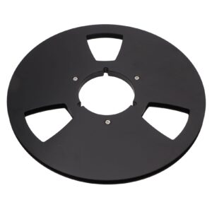 Opening Machine Parts, 1/4 10 Inch Empty Tape Reel Opening Machine Parts, 1/4 10 Inch Empty Tape Reel Aluminum Alloy Reel Tape Recorder Accessory Empty Disc Opening Machine Parts for Nab(Black)