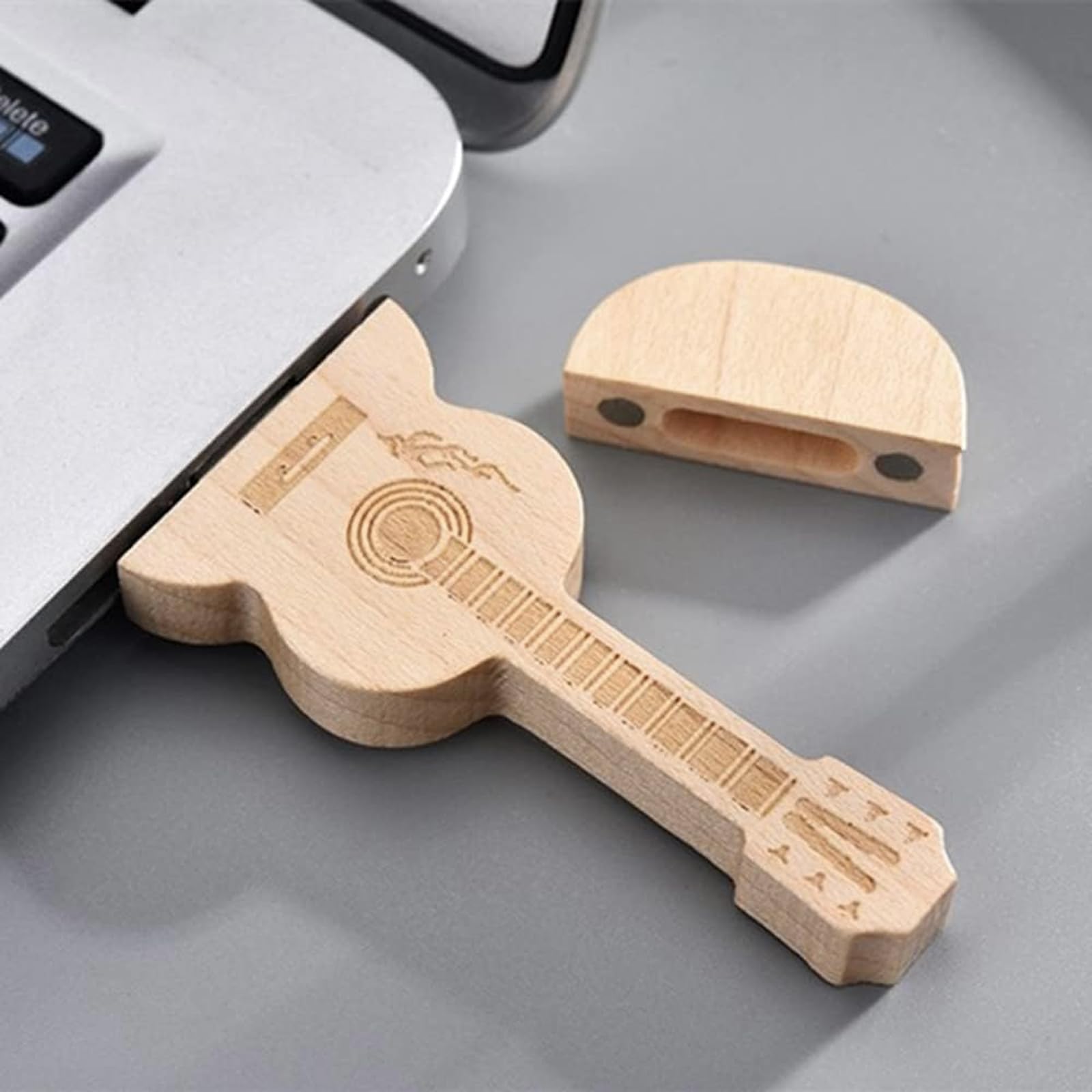 Guitar Shape Wood USB Flash Drive with Gift Box TATMOHIK 64GB USB 3.0 Wedding USB Memory for Storing Photos Maple Wooden Thumb Drive for Keepsakes for Wedding, Birthday, Valentines Day