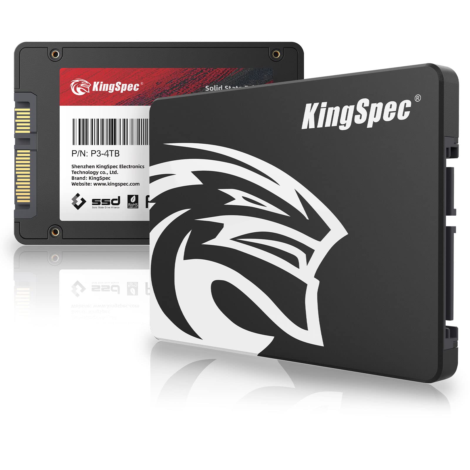 KingSpec 4TB 2.5" SATA SSD, SATA III 6Gb/s Internal Solid State Drive - 3D NAND Flash TLC, Compatible with Desktop/Laptop/All-in-one(P3,4TB)