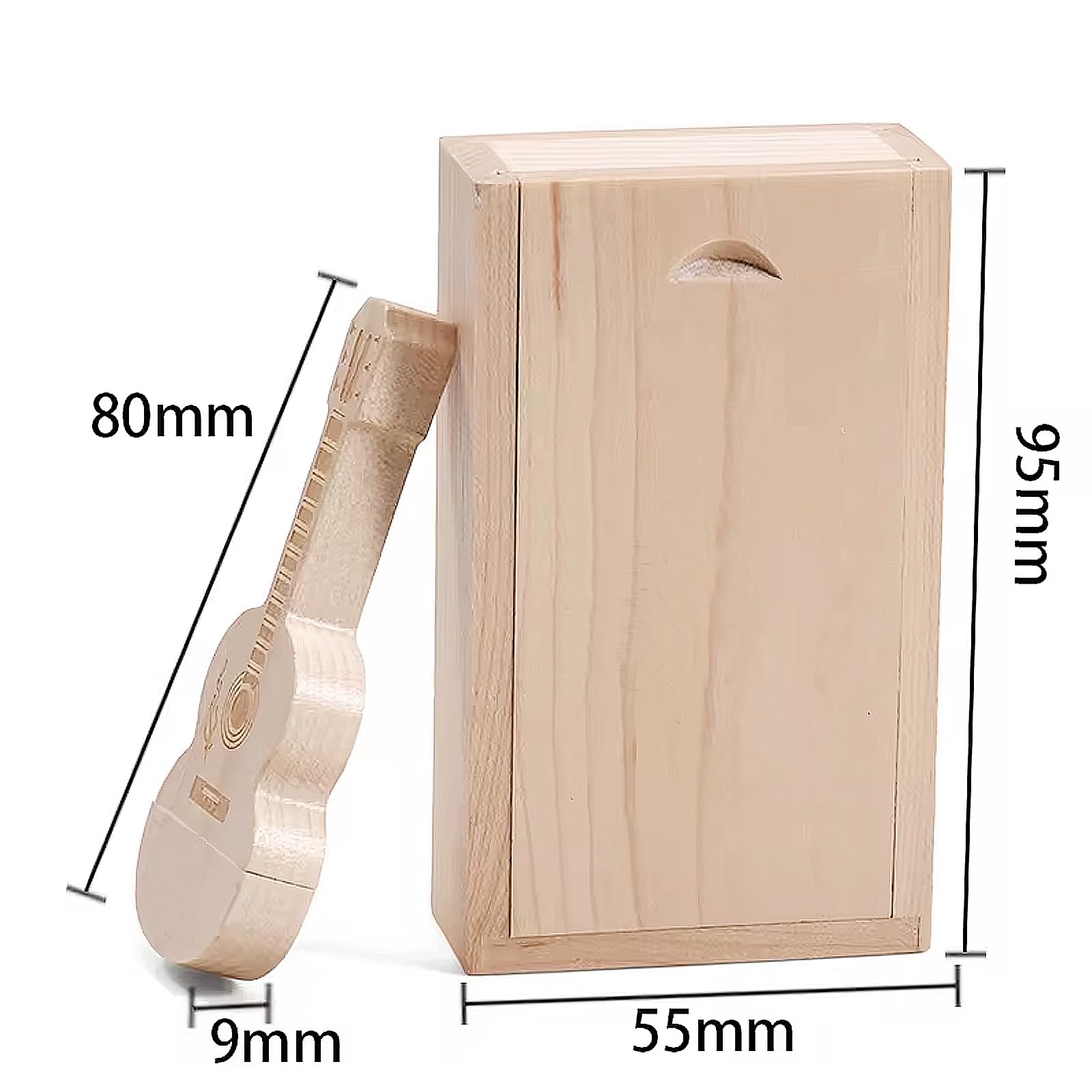 Wood USB Flash Drive 32GB USB 3.0 with Wooden Box, Ideal Gift with Maple Wooden,Wood Guitar Flash Drive for Birthday/Anniversary/Wedding,Wooden Thumb Drivers Guitar Gifts Novelty Gift (32GB, Maple)