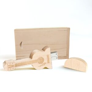 Guitar Shape Wood USB Flash Drive with Gift Box TATMOHIK 64GB USB 3.0 Wedding USB Memory for Storing Photos Maple Wooden Thumb Drive for Keepsakes for Wedding, Birthday, Valentines Day