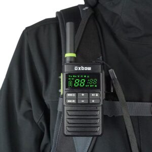 oxbow gear renegade 2.0 two-way backcountry radio with universal shoulder strap mount, 1-5 mile backcountry range, 36+ hours of battery life, built for the elements