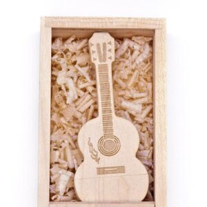 Guitar Shape Wood USB Flash Drive with Gift Box TATMOHIK 64GB USB 3.0 Wedding USB Memory for Storing Photos Maple Wooden Thumb Drive for Keepsakes for Wedding, Birthday, Valentines Day