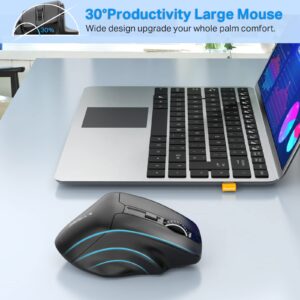 E-YOOSO Large Wireless Mouse, X-31 Large Mouse for Big Hands, 5-Level 4800 DPI, 6 Button Big Ergo Computer Mouse, 18 Months Battery Life Cordless Mouse for Laptop, Windows, Chromebook, (Black)