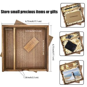 Wood USB Flash Drive with Gift Box (6.73"x6.73"x1.38") TATMOHIK 32GB USB 3.0 Wedding USB Memory for Storing Photos Walnut Wooden Thumb Drive for Keepsakes for Wedding, Birthday, Valentines Day