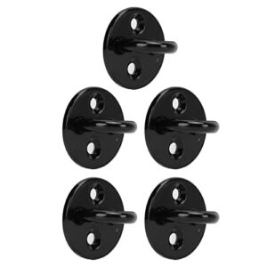 stainless steel eye plate, enhanced load bearing thickened 1 piece precise casting black 5pcs eye plate for concrete ceiling for ceiling sandbags(8mm / 0.31in 4x40mm / 0.16x1.57in)