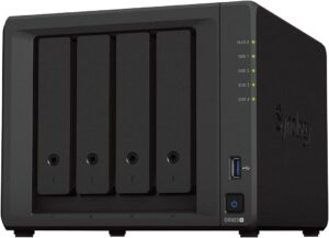 synology ds923+ 4-bay diskstation nas (amd ryzen™ 4 threads r1600 dual-core 4gb ram 2xrj-45 1gbe lan-port)