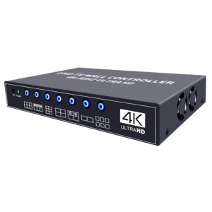 ISEEVY 4K UHD Video Wall Controller 2x3 3x2 2x2 TV Wall Processor Support 3840x2160@30 HDMI Input for 6 TV Splicing Display