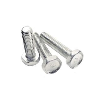 10 pcs full teeth carbon steel plating white zinc outer hexagonal concave head bolt, for mechanical accessories or fasteners etc.m10x150mm