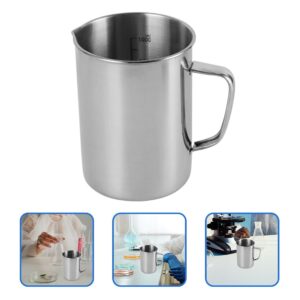 Hemobllo Stainless Steel Beaker, Lab Graduated Beaker with Handle Chemistry Lab Cups Scientific Laboratory Supplies for Liquids Solids (1000ml)