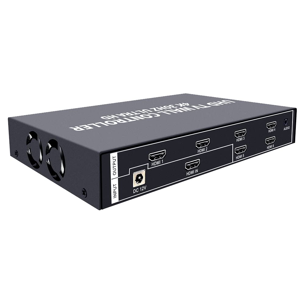 ISEEVY 4K UHD Video Wall Controller 2x3 3x2 2x2 TV Wall Processor Support 3840x2160@30 HDMI Input for 6 TV Splicing Display