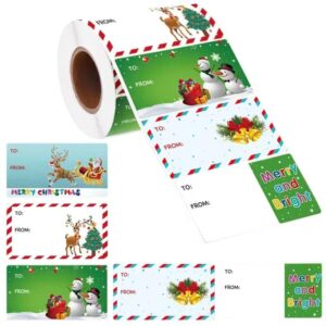 gift tags stickers- 500 pcs christmas gift tags stickers taeekiy, 3 * 1.6inch self adhesive christmas name labels gifts stickers.suitable for holidays, birthdays, weddings, party, etc(gift tags 500)