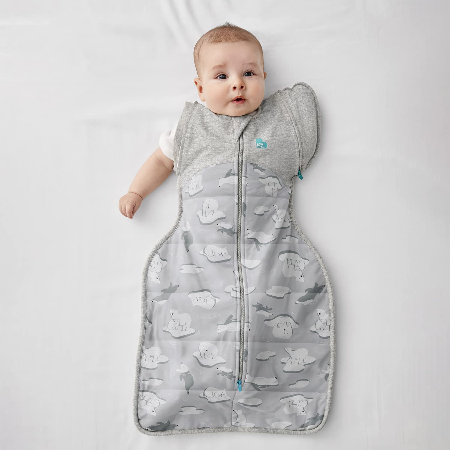 Love to Dream Swaddle UP Transition Bag Extra Warm 3.5 TOG, Gray, Large, 19-24 lbs, Patented Zip-Off Wings, Gently Help Baby Safely Transition from Being Swaddled to Arms Free Before Rolling Over