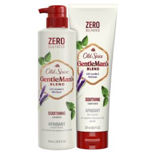 old spice men's sulfate free shampoo and conditioner set with lavender & mint scent, gentleman's blend (14.8 fl oz & 8 fl oz)