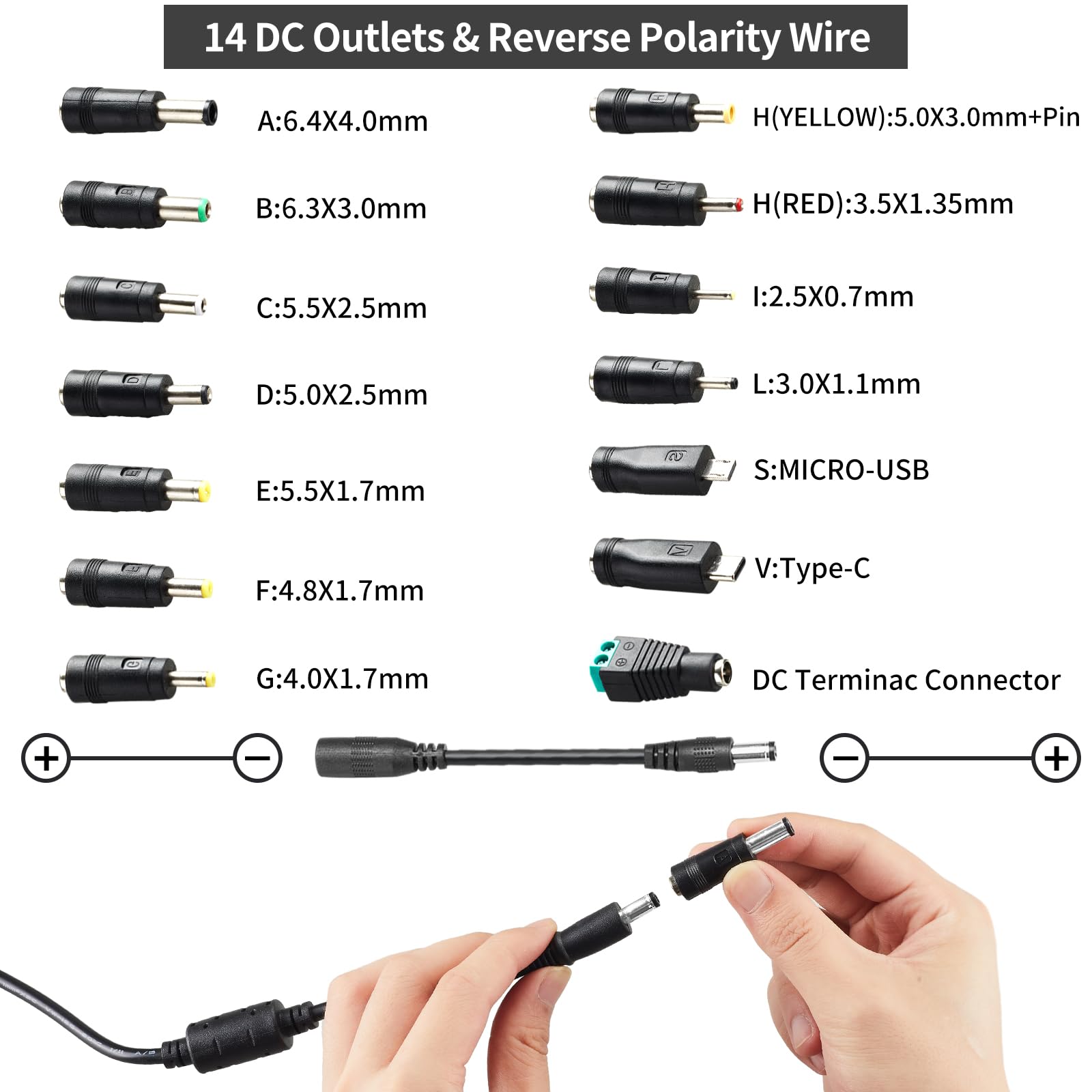 Adjustable Power Supply 3V~24V 5A 120W Universal 100V-240V AC/DC Power Adapter Converter 8V 12V 15V 18V 19V 20V 24V Power Supply with 14 DC Tips&Polarity Converter for LED Strip Light Printer Speaker