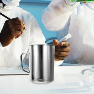 Hemobllo Stainless Steel Beaker, Lab Graduated Beaker with Handle Chemistry Lab Cups Scientific Laboratory Supplies for Liquids Solids (1000ml)