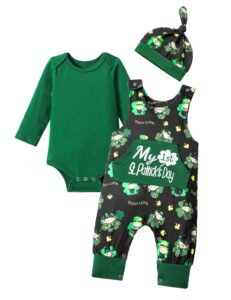 kangkang st patricks day baby boy outfit my first st patricks day baby boy outfit baby boy clothes 3-6 months baby rompers overalls hat