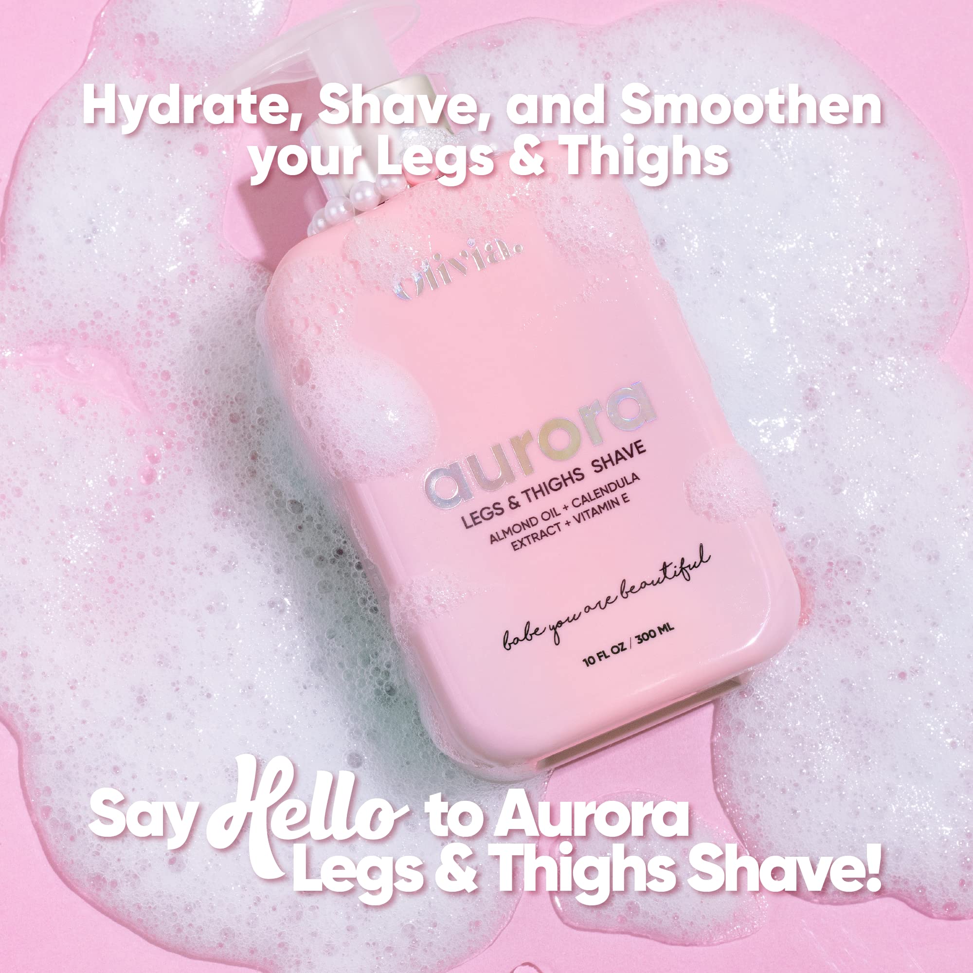 Olivia Beauty Legs & Thigh Relief After Shave Gel - Women Razor Bump Treatment & Ingrown Hair Relief, Soothing Shaving Gel - Vitamin E, Calendula Oil & Aloe Vera - Prevents Razor Burn - 10fl oz